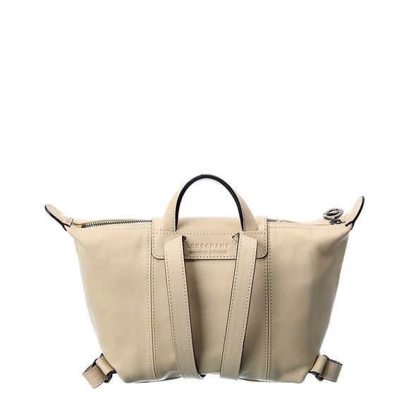 Longchamp | Bags | Longchamp Le Pliage Cuir Leather Backpack White | Poshmark